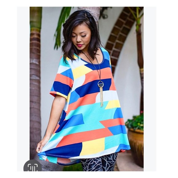LuLaRoe | Shoes | Lularoe Women Xl The Perfect T Rainbow Color Blocks ...